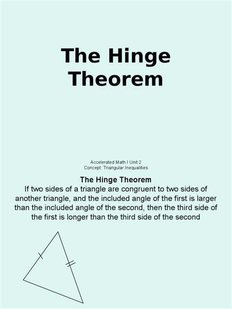 Hinge Theorem Pdf Theorem Triangle