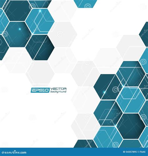 Abstract Background With Blue Hexagonal Pattern Stock Vector Illustration Of Glossy Shades