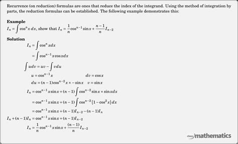 Recurrence Relations Maths Extension 2 Year 12 Nsw