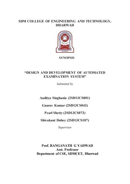 Design And Development Of Automated Examination System Docx Databases Computer Software