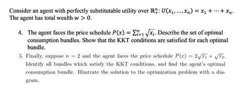 Solved Consider An Agent With Perfectly Substitutable