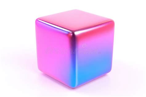 Geometric Cube Floating In A Surreal Space Casting Colorful Reflections