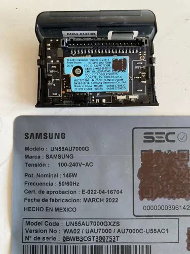 Tarjeta Modulo Wifi Receptor Ir Para Samsung Un55au7000g Cuotas Sin