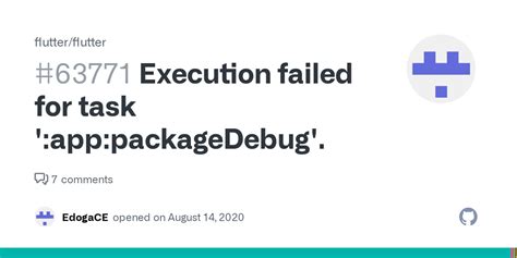 Execution Failed For Task App PackageDebug Issue 63771 Flutter