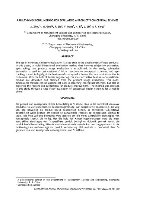 Pdf A Multi Dimensional Method For Evaluating A Products Conceptual
