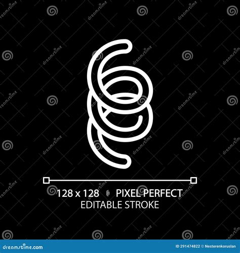 2d Customizable Thin Line White Spirochete Icon Stock Illustration