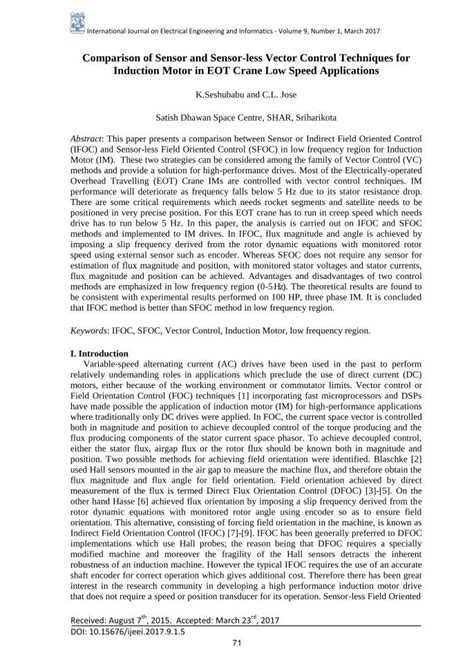 Pdf Comparison Of Sensor And Sensor Less Vector Control · Pdf Filecomparison Of Sensor And