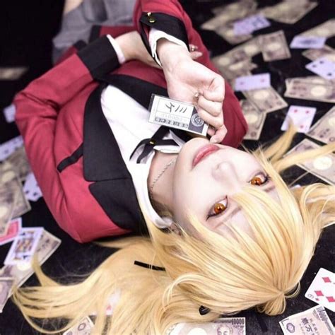 Cosplay Mary Saotome Anime Kakegurui Pose Gambar Fotografi