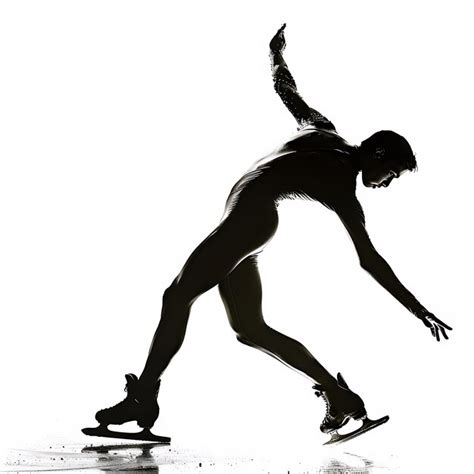 Silhouette Of A Figure Skater In Motion Premium Ai Generated Image