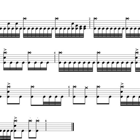 Approximate Drum Transcription Of Verse 1b 0114 0129 Download Scientific Diagram