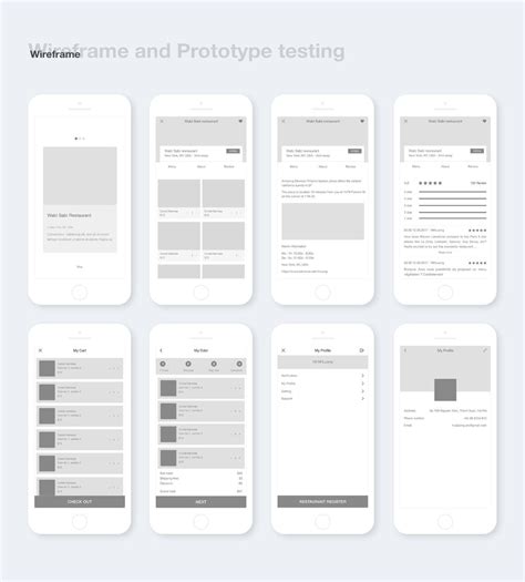 Cook Restaurant App Wireframes Cook Restaurant App Wireframes