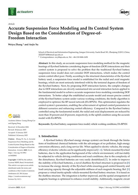 Pdf Accurate Suspension Force Modeling And Its Control System Design