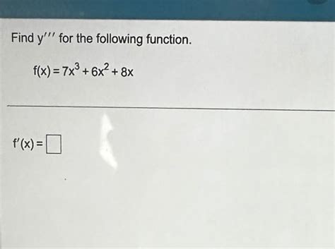 Solved Find Y For The Following Chegg