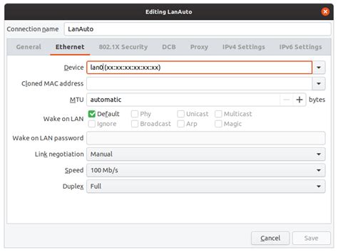 Networking How Do I Set Ethernet Speed For Ubuntu Permanently Ask Ubuntu