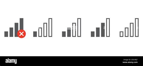Set Of Signal Strength Indicator Wi Fi Wireless Connection Antenna
