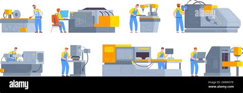 Operators At Factory Machines Worker Automatic Production Machine Detail Manufacturing