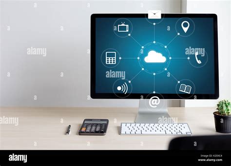 Cloud Computing Diagram Network Data Storage Technology Service Stock