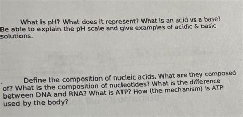 Solved What Is PH What Does It Represent What Is An Acid Chegg Com