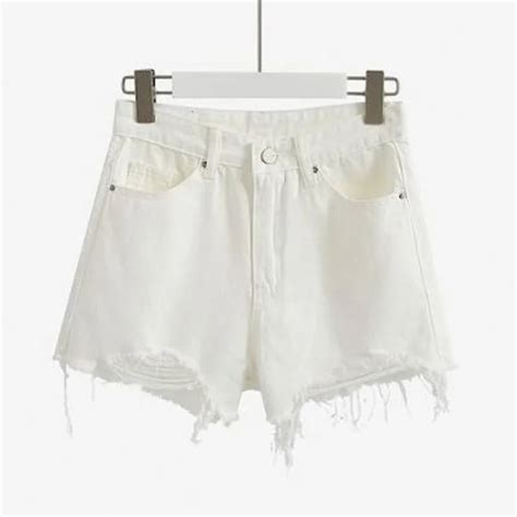 Korean Jeans Burrs Shorts Fashion Summer Women Hole High Waist Shorts