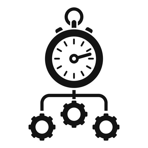 Premium Vector Black And White Vector Illustration Of Stopwatch Connected To Gears Symbolizing