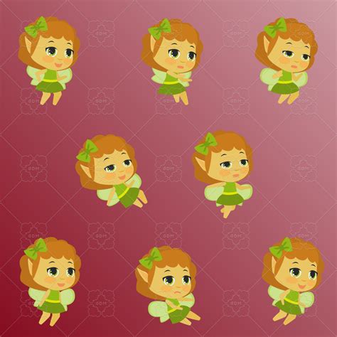 Green Fairy Chibi D Character Animated Sprite Pack GameDev Market