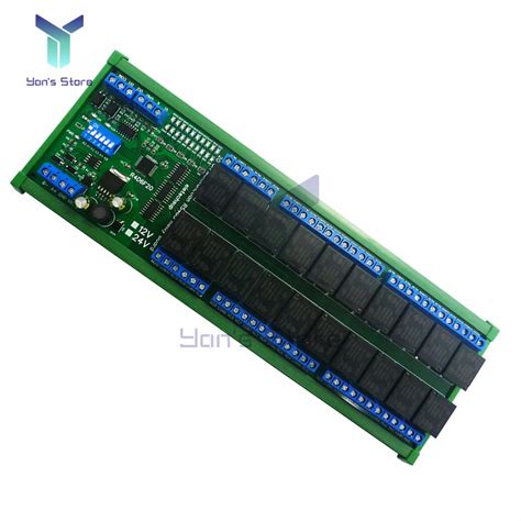 디지털 아날로그 스위치 Io Din 레일 릴레이 모듈 Modbus Rtu 릴레이 Rs485 Plc Uart 확장 보드 20 채널 Rs485 4 20ma 0 10v