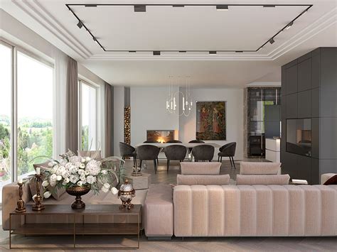 Проект интерьера дома в современном стиле Behance