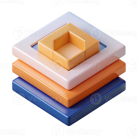 Extraordinary Bold Retro Minimal Geometric Composition Of Overlapping Squares Clean Lines Flat