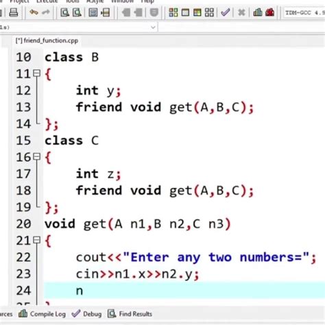 Implement Friend Function Program Of C Language Coading Programming