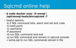 Microsoft SQL Server With Linux And Docker PPT