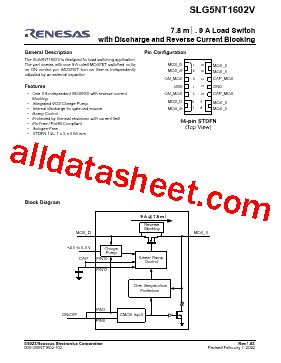 SLG5NT1602VTR Datasheet PDF Renesas Technology Corp