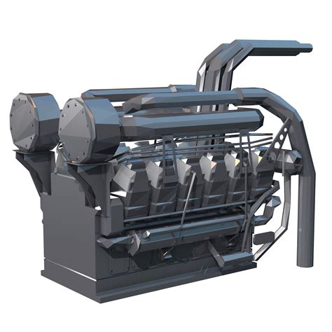 Engine Low Poly 3d Model 9 3ds C4d Dae Dxf Fbx Obj Wrl