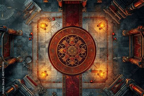 Ilustración De Stock Dnd Battlemap Throne Room Battle Map For Epic