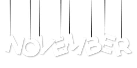 November Month Hanging Letter In White Color Vector November Letters
