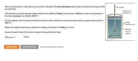 Solved When A Solid Dissolves In Water Heat May Be Evolved