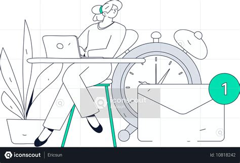 Girl Doing Task Scheduling Illustration Free Download Business