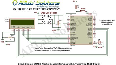 Analog Mq 3 Alcohol Sensor Interfacing With Avr Atmega16