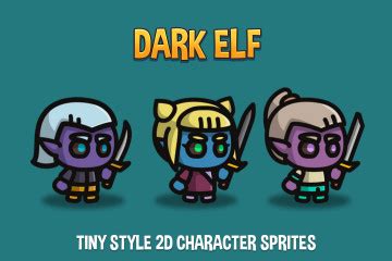 Dark Elf Tiny Style D Character Sprites CraftPix Net