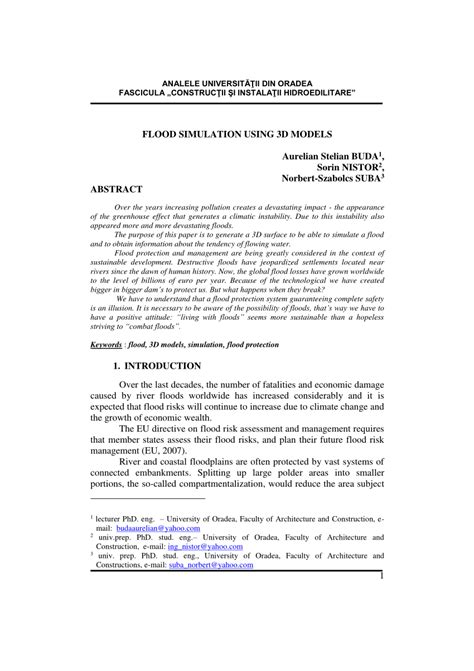 PDF FLOOD SIMULATION USING D MODELS