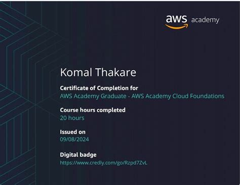 Komal Thakare On Linkedin Awsacademy Cloudcomputing Aws Continuouslearning