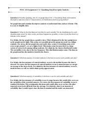 Visualizing Data And Descriptive Statistics In Data Analysis Course Hero