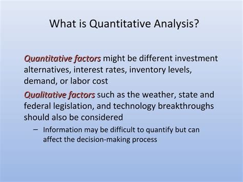 Chapter I Intro To Quantitative Analysis PPT