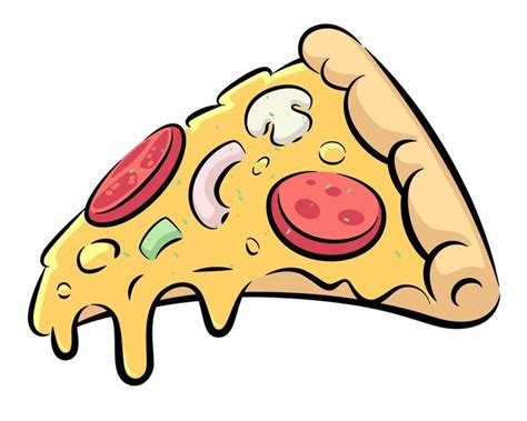 Pizza De Dibujos Animados Dibujados A Mano En Rodajas Cartoon Drawings Pizza Cartoon Drawings