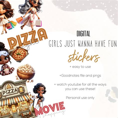 Girls Just Wanna Have Fun Sticker Pack Digital Planning Pizza