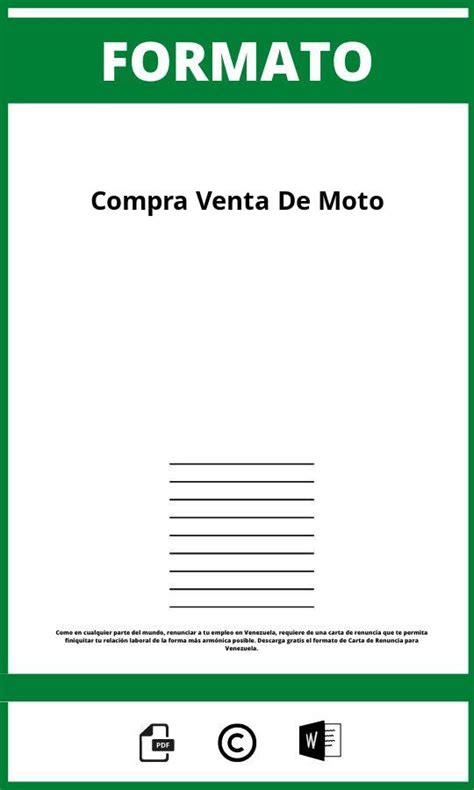 Formato De Compra Venta De Moto 2026