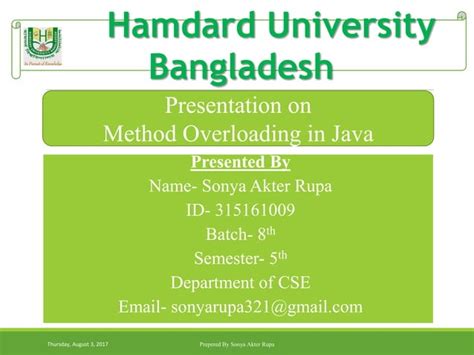Method Overloading In Java Ppt