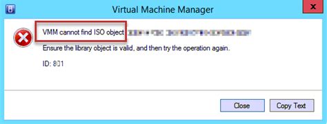 Troubleshoot 801 Errors In Vmm Console Virtual Machine Manager Microsoft Learn