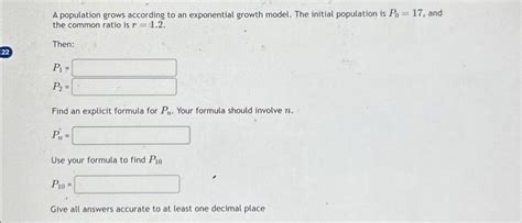 Solved A Population Grows According To An Exponential Growth