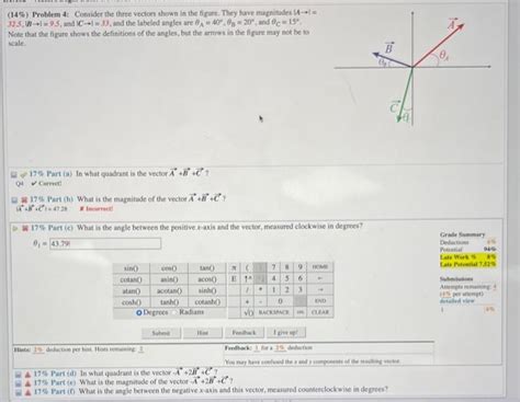 Solved 14 Problem 4 Consider The Three Vectors Shown In