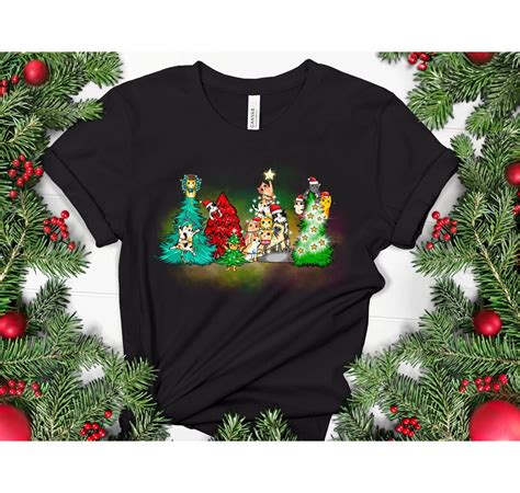 Christmas Cat Tree Shirt Cat Tree Tee Christmas Cat Shirt Cute Cats